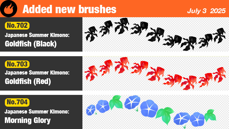 Added three types of ‘Patterns of Japanese summer kimono’ brushes ...